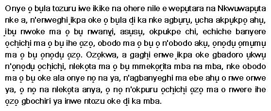 Igbo Language Sample Language Museum
